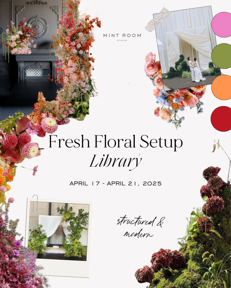 Fresh Floral Installation – Library — Spring 2025 - Mint Room Studios